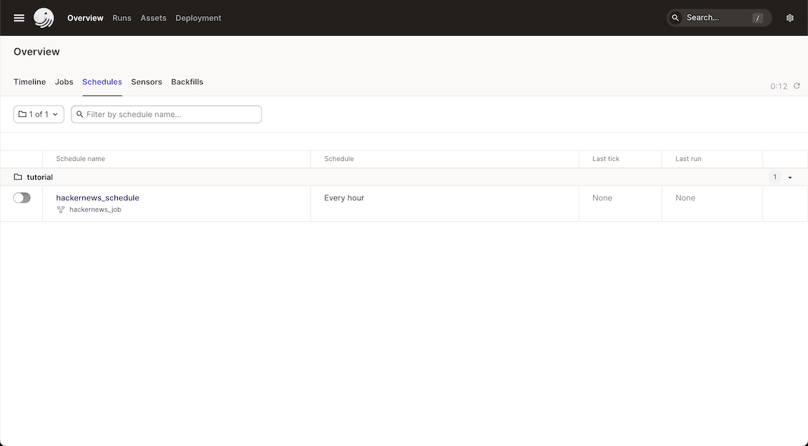Tutorial, part five: Scheduling your pipeline | Dagster Docs